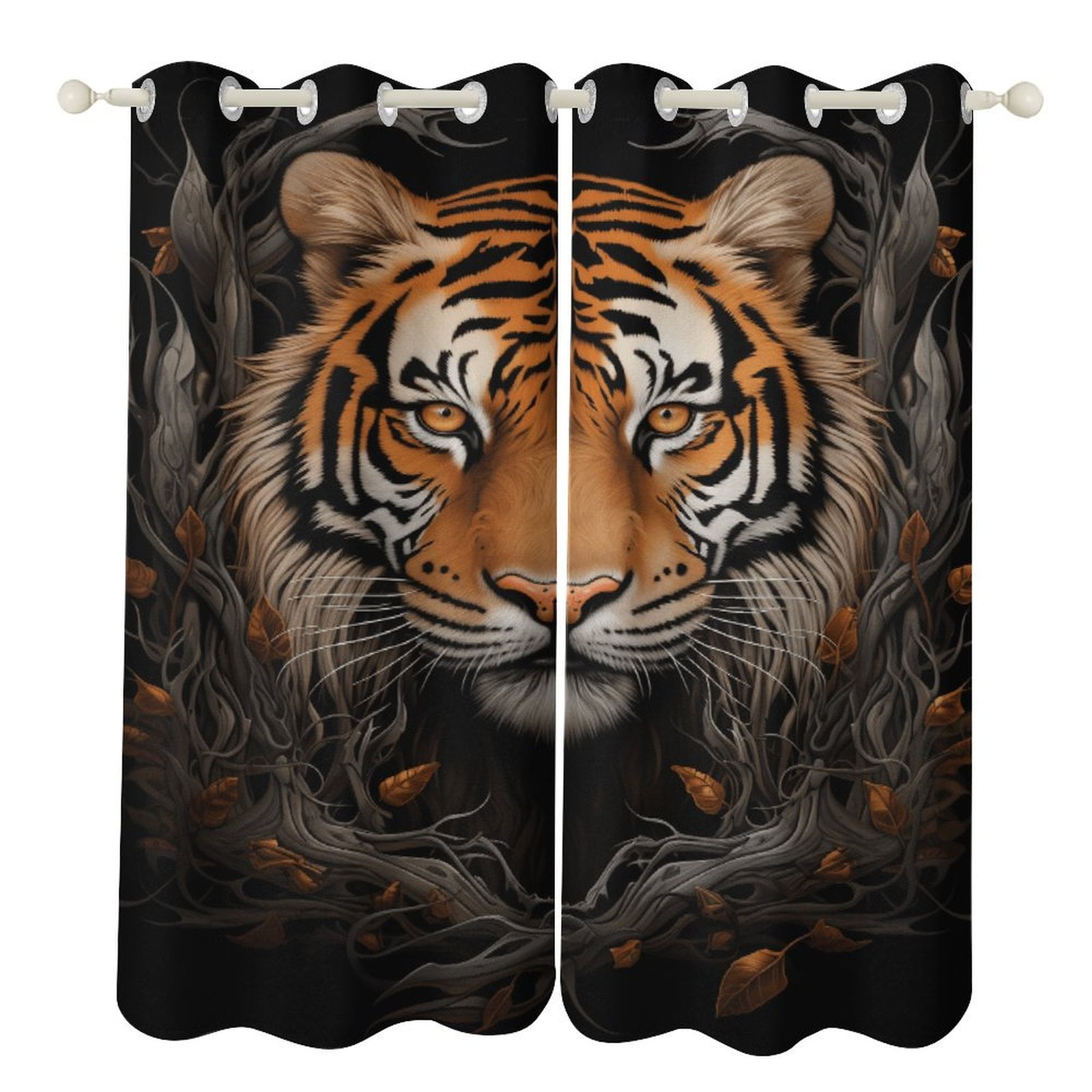 Beast Tiger Lion Animal 2 Panels Curtains for Bedroom Living Room ...