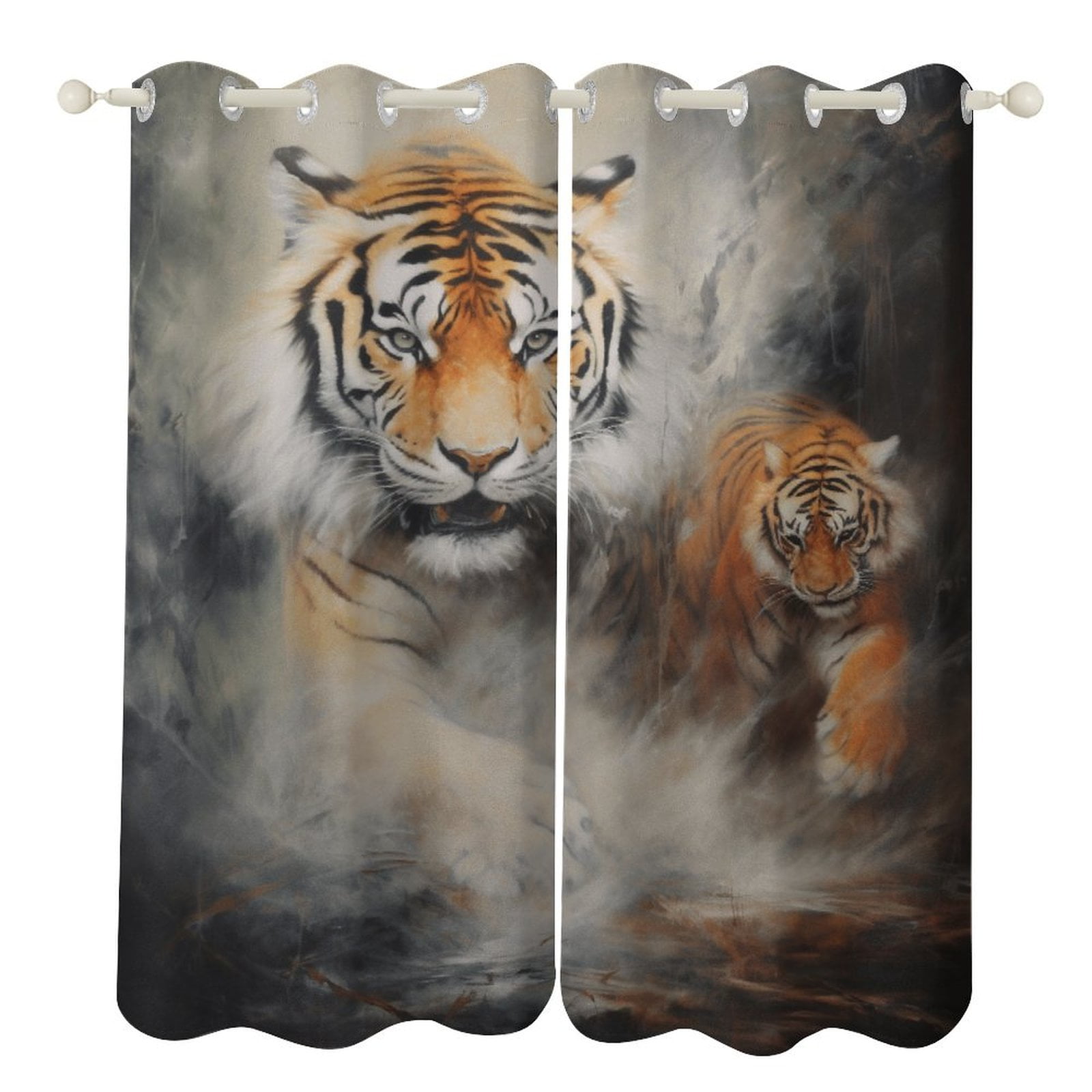 Beast Tiger Lion Animal 2 Panels Curtains for Bedroom Living Room ...
