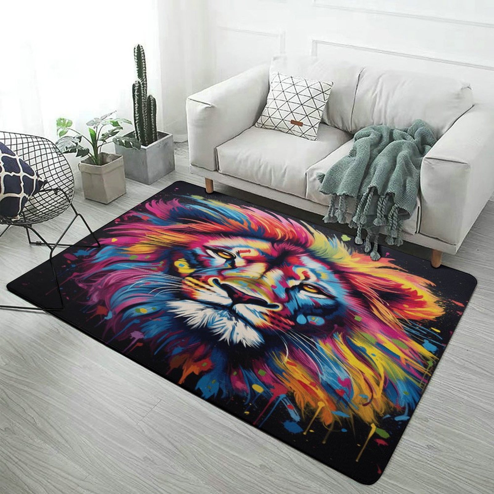 Beast Tiger Lion Animal Area Rugs Carpet Suitable for Living Room ...