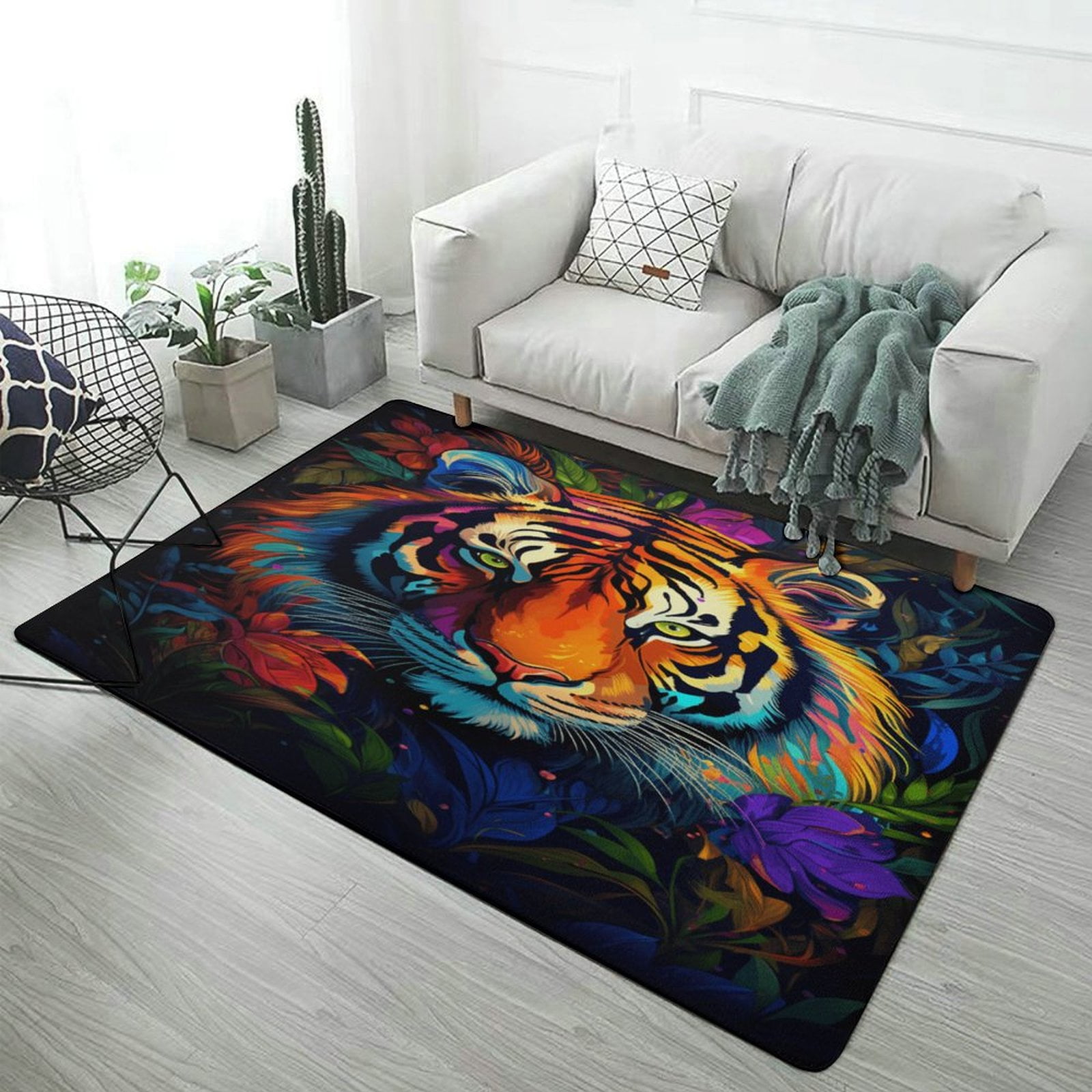 Beast Tiger Lion Animal Area Rugs Carpet Suitable for Living Room ...