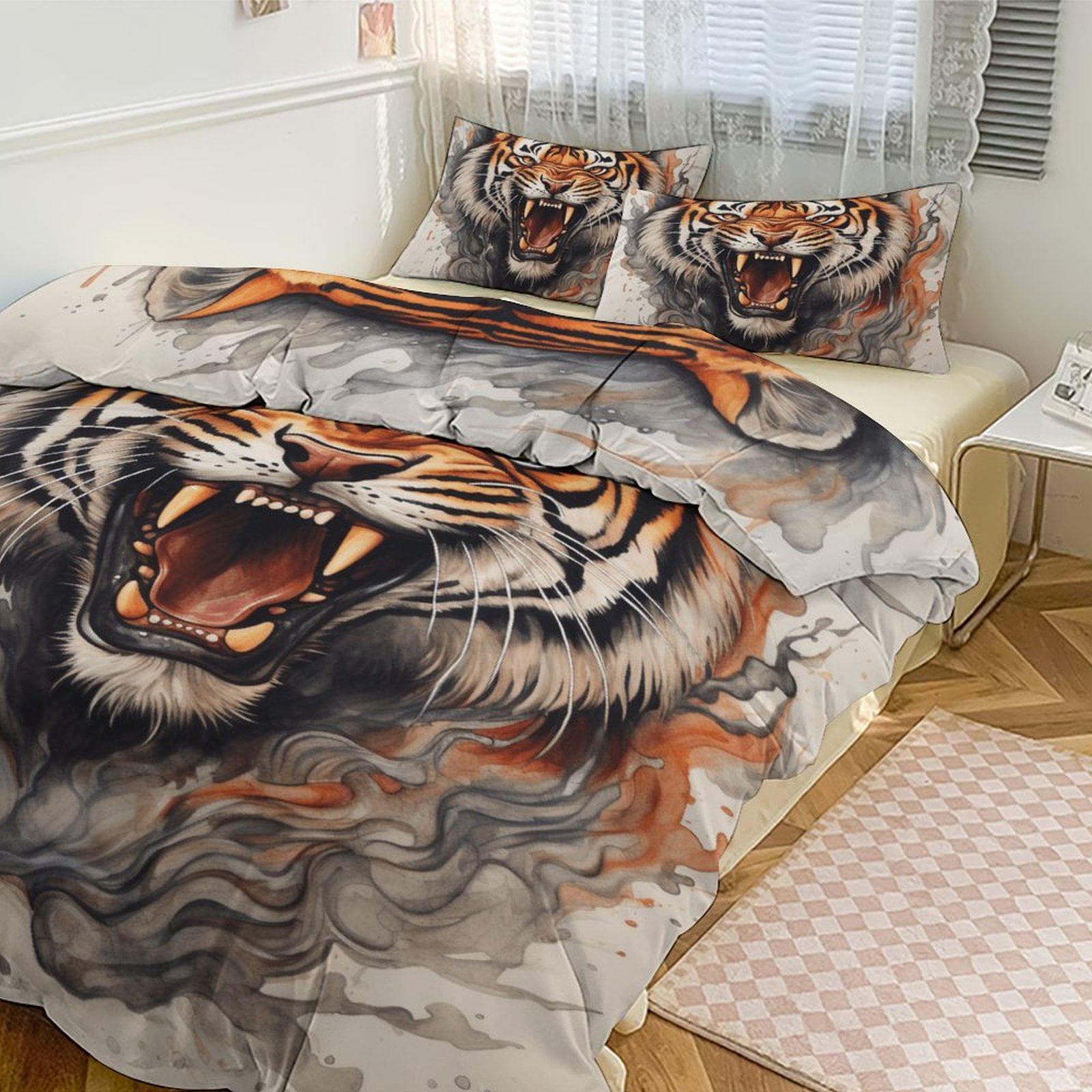 Beast Tiger Lion Animal Bedding Set Couple Bedclothes Pillowcase ...