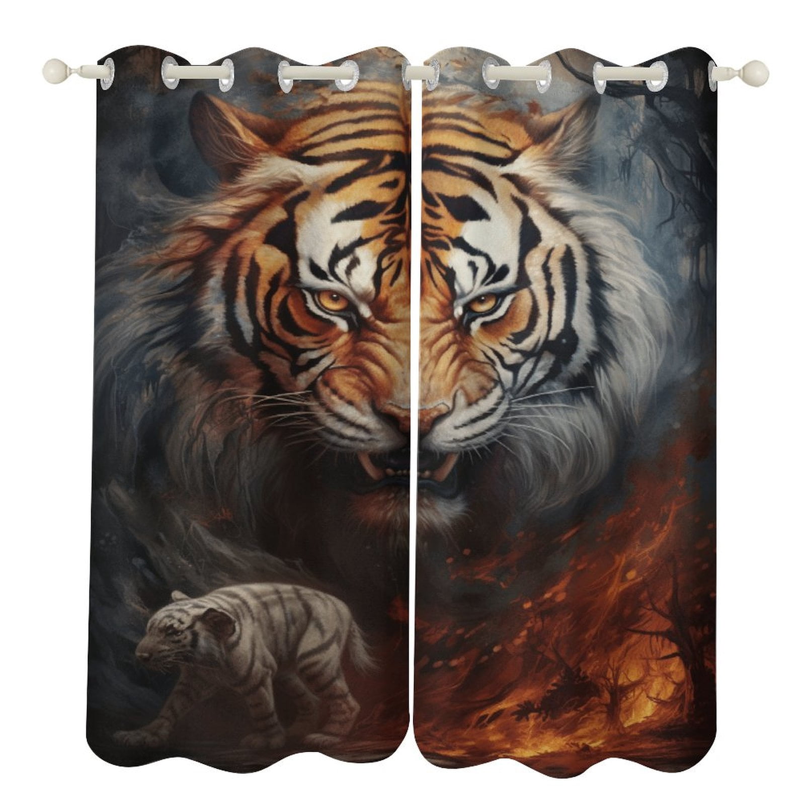 Beast Tiger Lion Animal Blackout Window Curtains for Bedroom Living ...