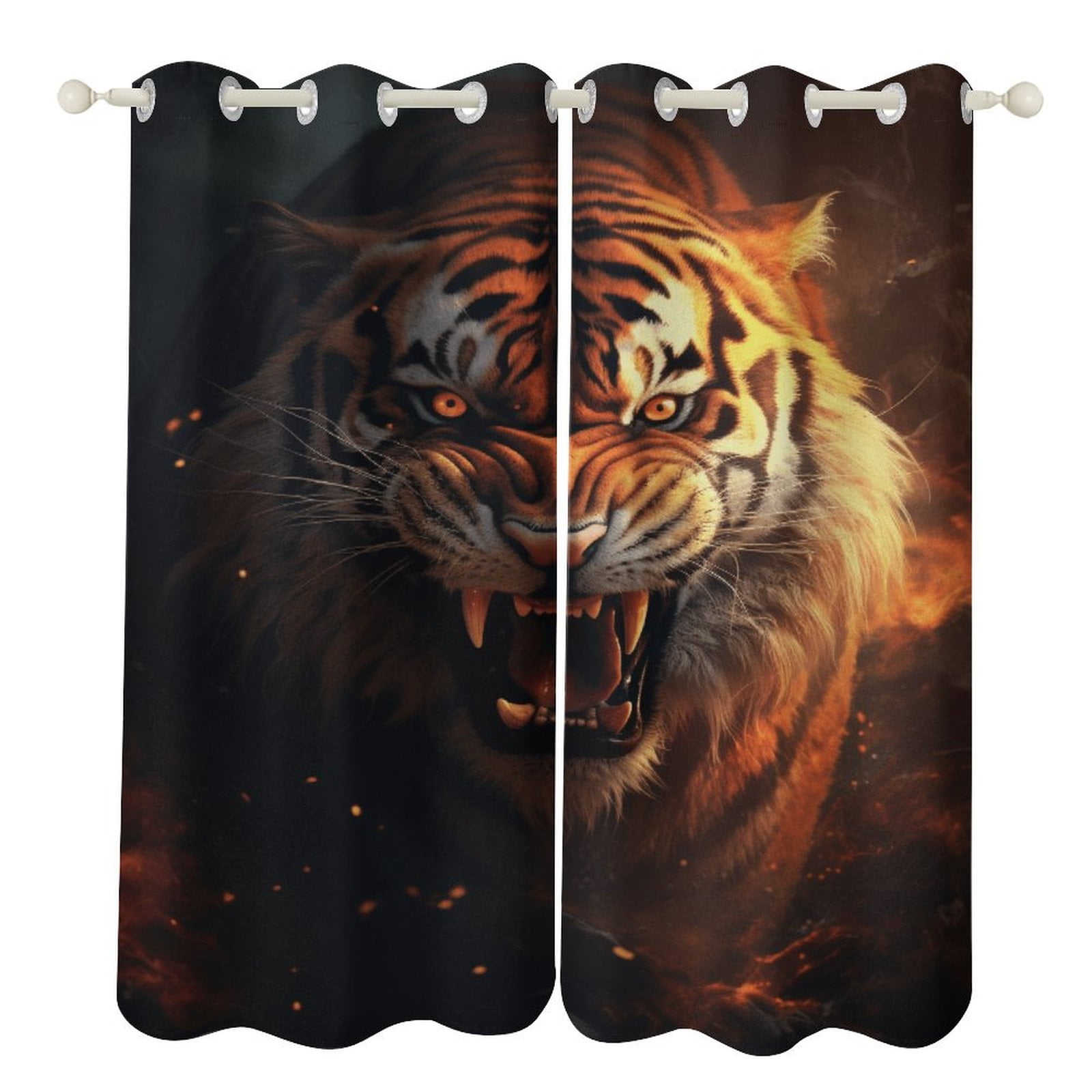 Beast Tiger Lion Animal Blackout Window Curtains for Bedroom Living ...