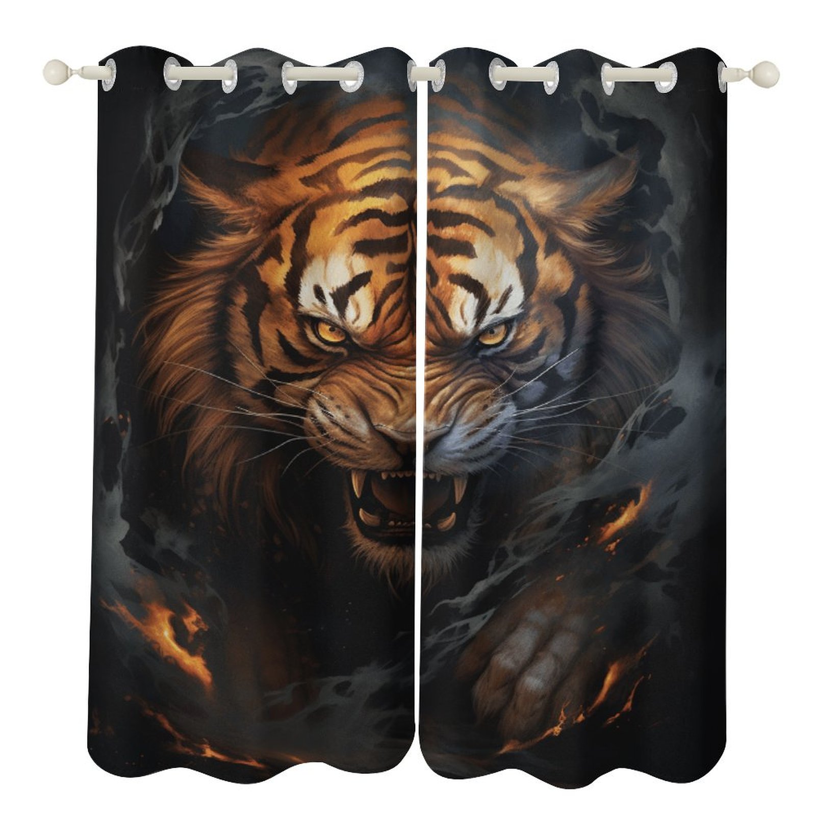 Beast Tiger Lion Animal Blackout Window Curtains for Bedroom Living ...