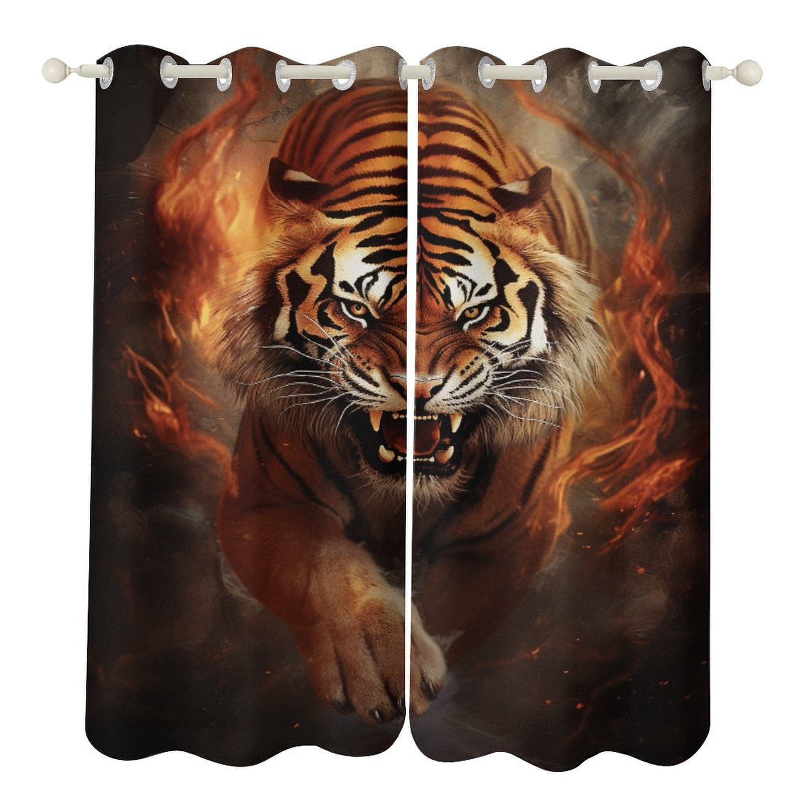 Beast Tiger Lion Animal Luxury Window Curtains Blinds for Living Room ...