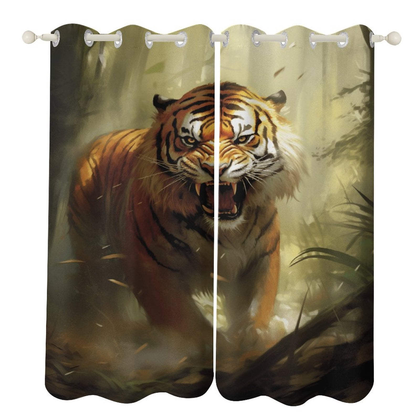 Beast Tiger Lion Animal Luxury Window Curtains Blinds for Living Room ...