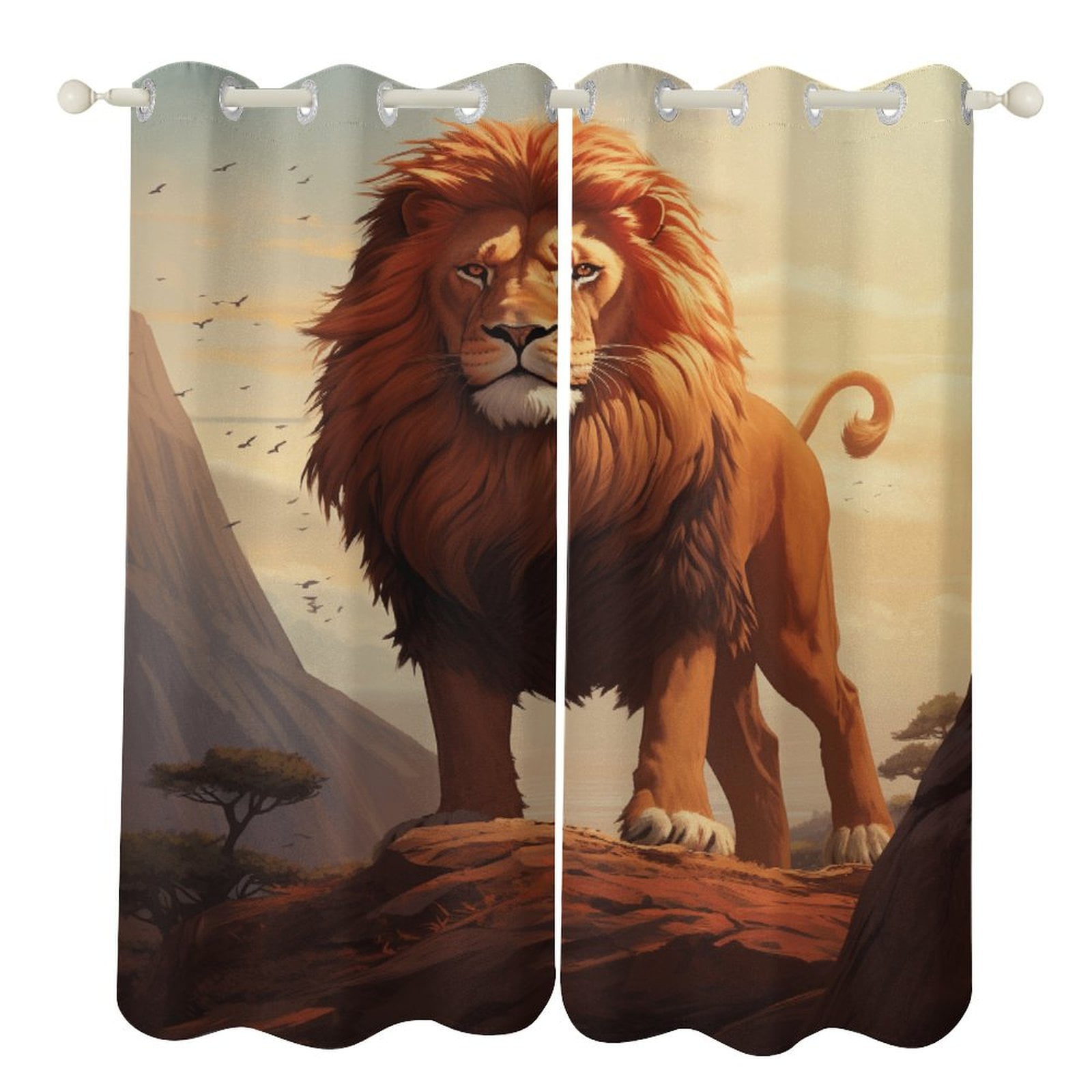 Beast Tiger Lion Animal Luxury Window Curtains Blinds for Living Room Kids Bedroom Bathroom ...