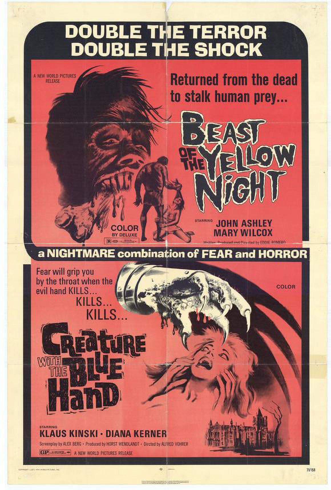 Beast of Yellow Night/Creature Blue Hand - movie POSTER (Style A) (11 ...