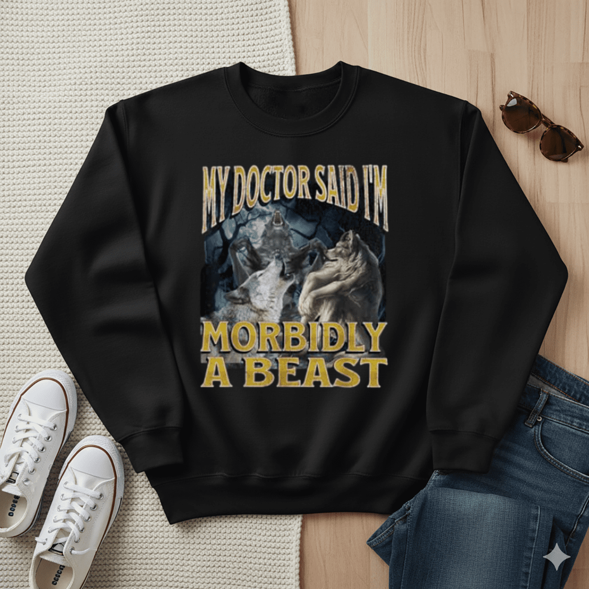 Beastly Morbid Cringe Alpha Wolf Meme Funny Werewolf Humor Graphic ...
