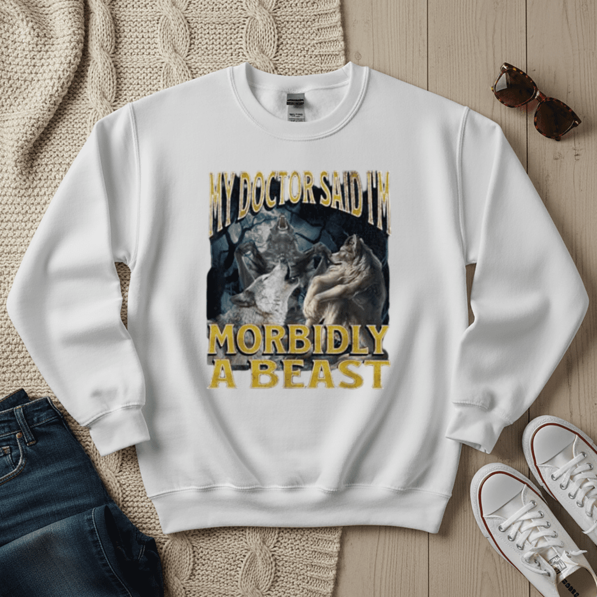 Beastly Morbid Cringe Alpha Wolf Meme Funny Werewolf Humor Graphic ...
