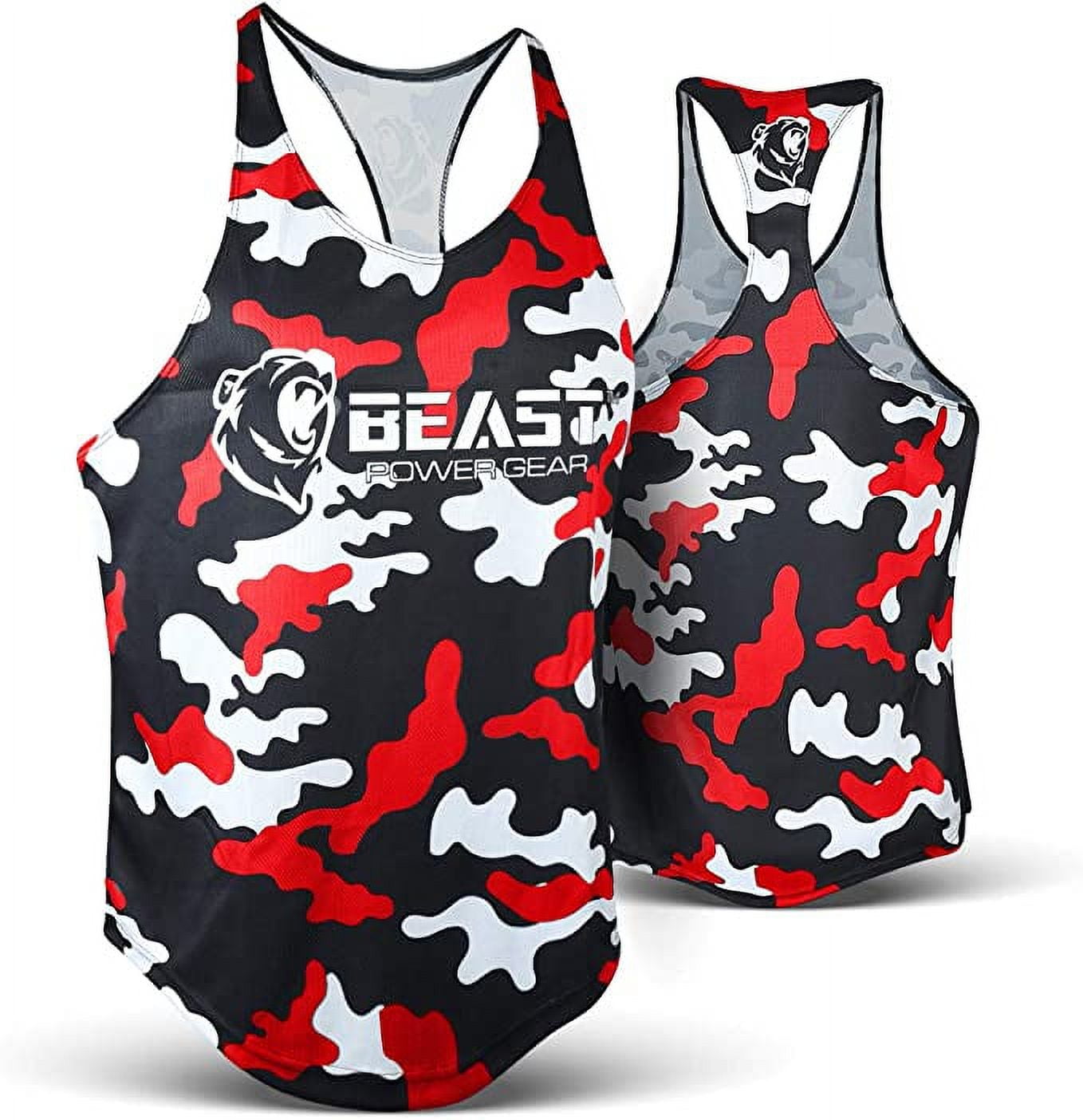 Beastpowergear Men's Gym Stringer Tank Top Y-Back Bodybuilding Cut ...