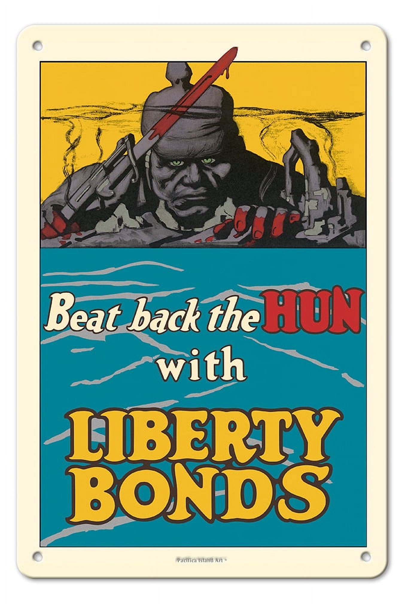 Beat Back the Hun with Liberty Bonds - Vintage War Poster by Frederick ...
