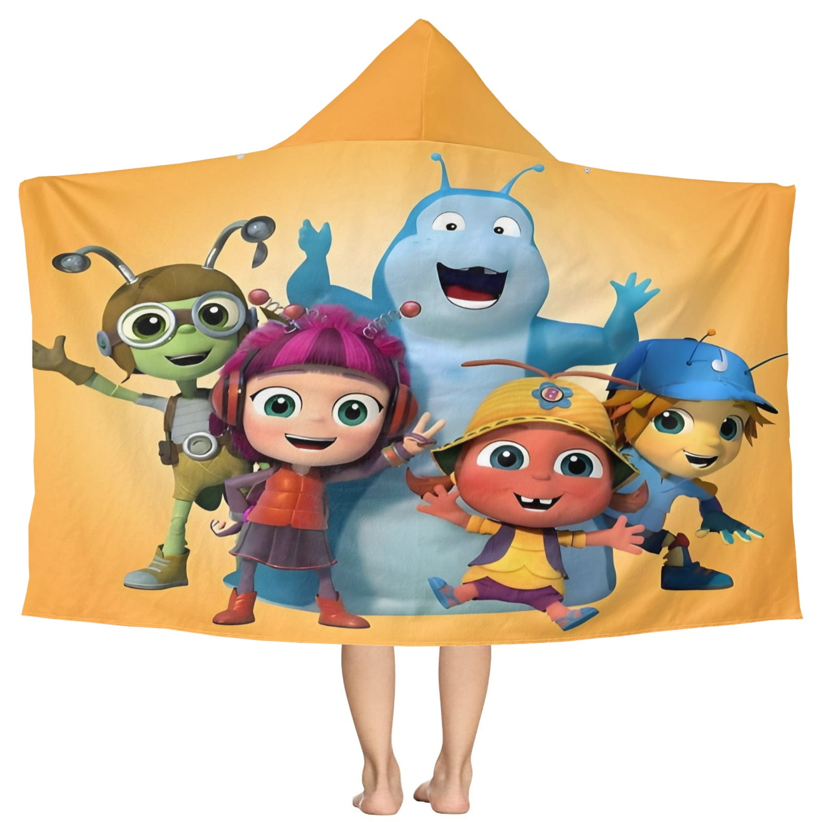 Beat Bugs Pattern Beach Poncho - Microfiber - Towel - Kids Lightweight ...