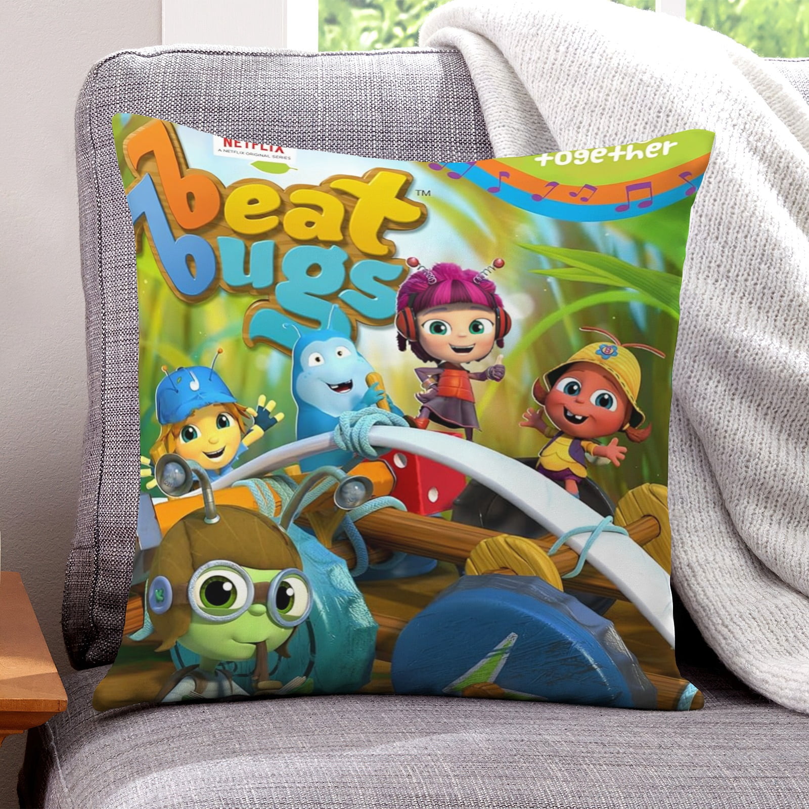Beat Bugs Pillow Cover Gifts 45 x 45 cm (18 x 18 inches) Pillowcase ...