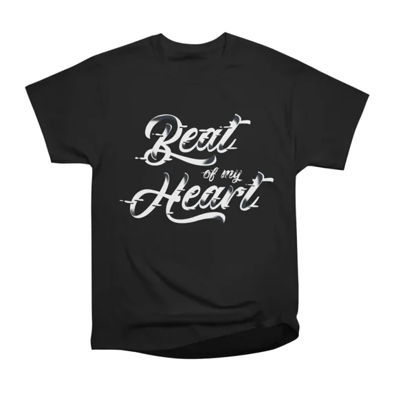 Beat Of My Heart Typography Lettering T-Shirt Tee Gift For Him Merch ...