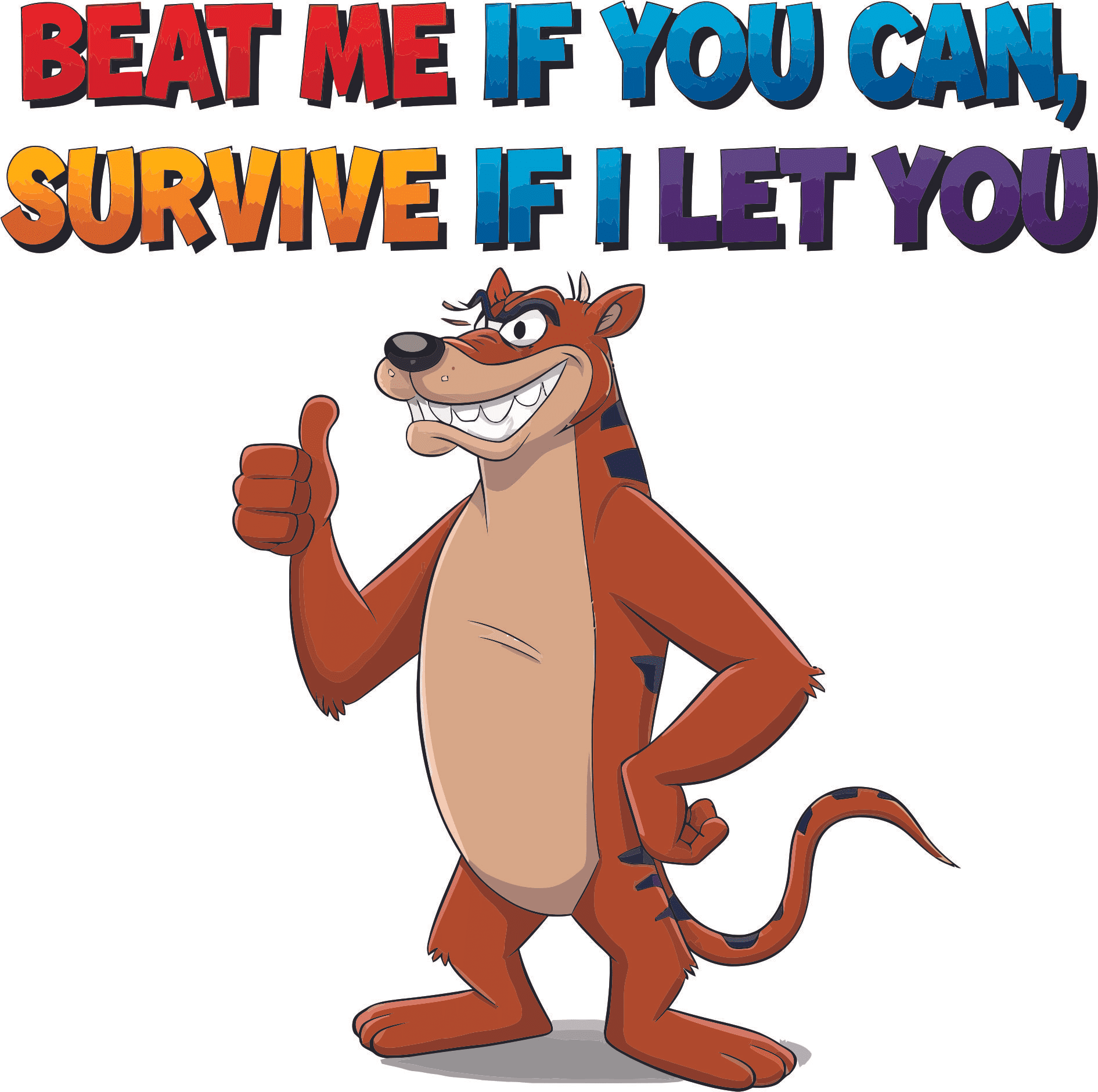 Beat Me If You Can Dog Wolf Cartoon Character Fun Quotes Children Show ...