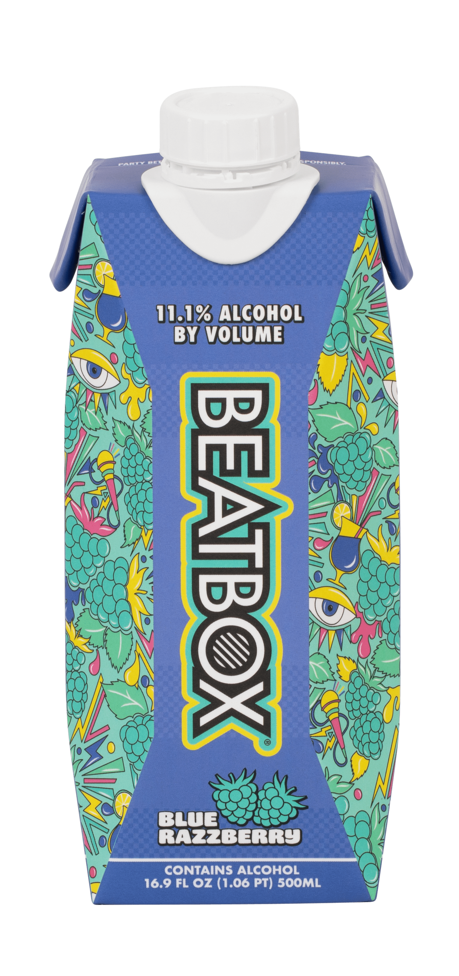 BeatBox Blue Razzberry Party Punch Cocktail, 500ml Tetra, 11.1% ABV ...