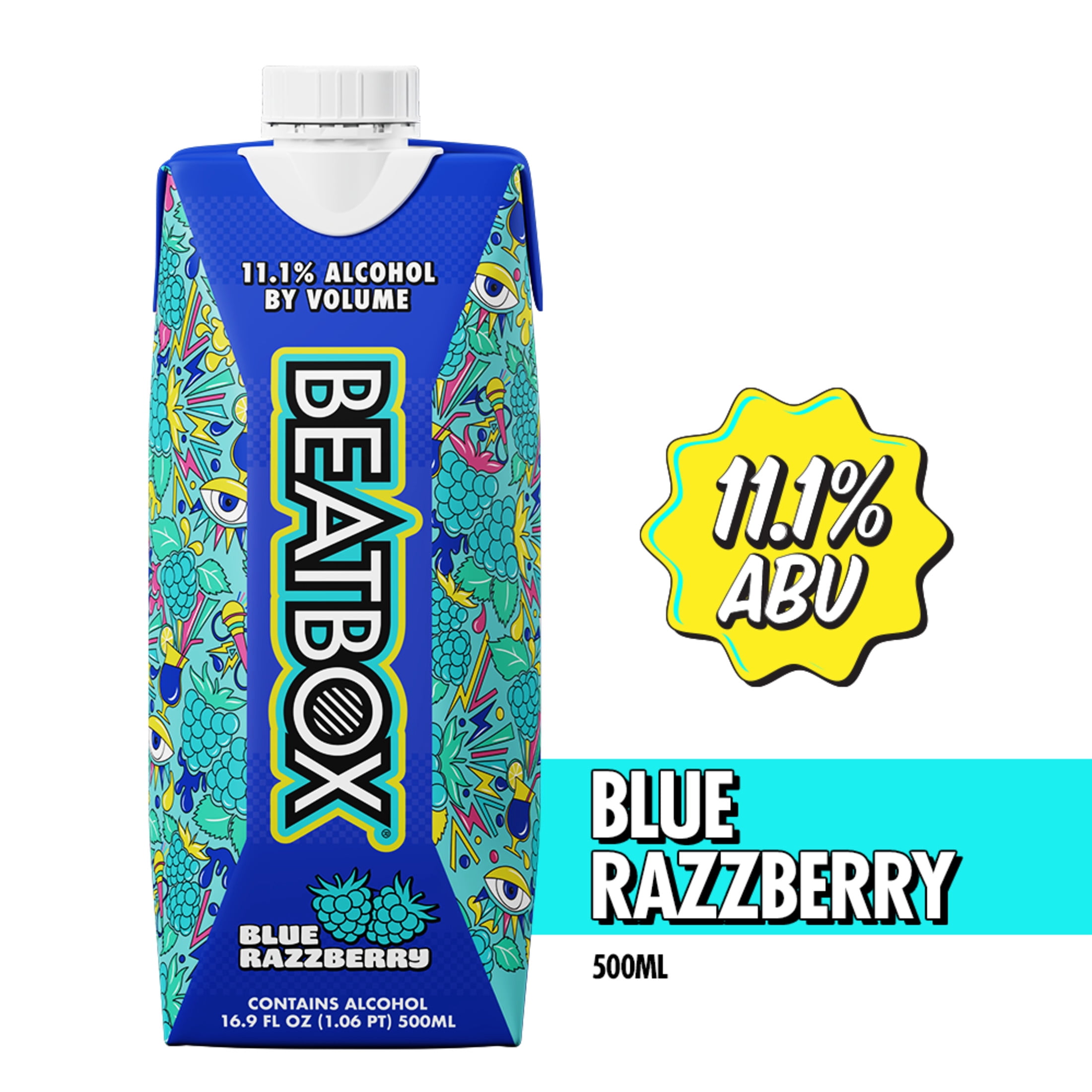 BeatBox Blue Razzberry Wine Cocktail, 11.1% ABV, 500 mL Tetra Pak ...