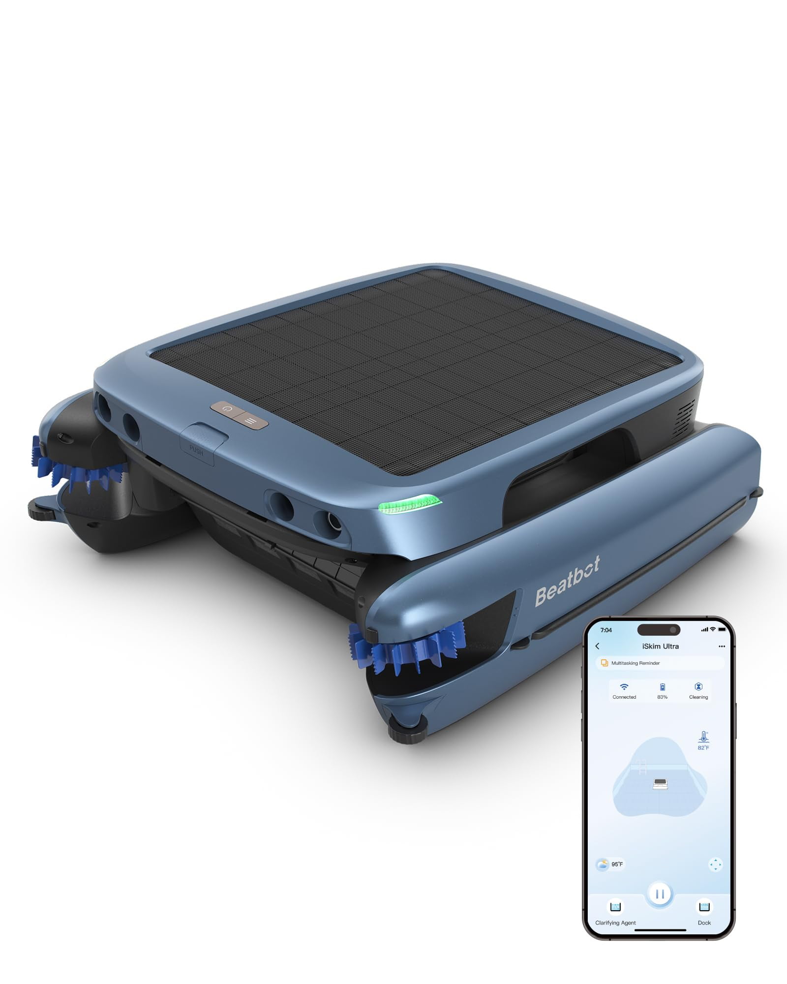 Beatbot iSkim Ultra Solar Powered Robotic Pool Skimmer, Pool Surface ...