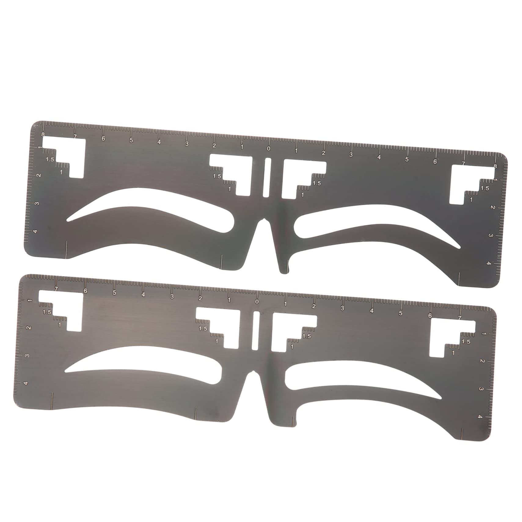 Beatifufu 2Pcs Stainless Steel Eyebrow Ruler Stencil Guide Eyebrow ...