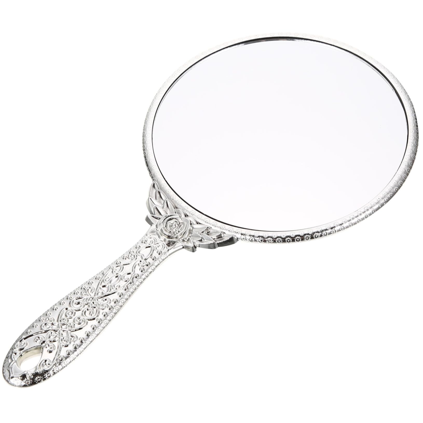 Beatifufu Mirror with Handle Diamond Hand Mirror Round Mirror for Women ...
