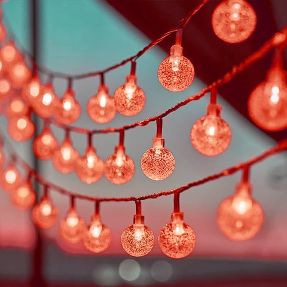 Beatineon Globe Ball String Lights, 50 LED Crystal Ball String Lights ...