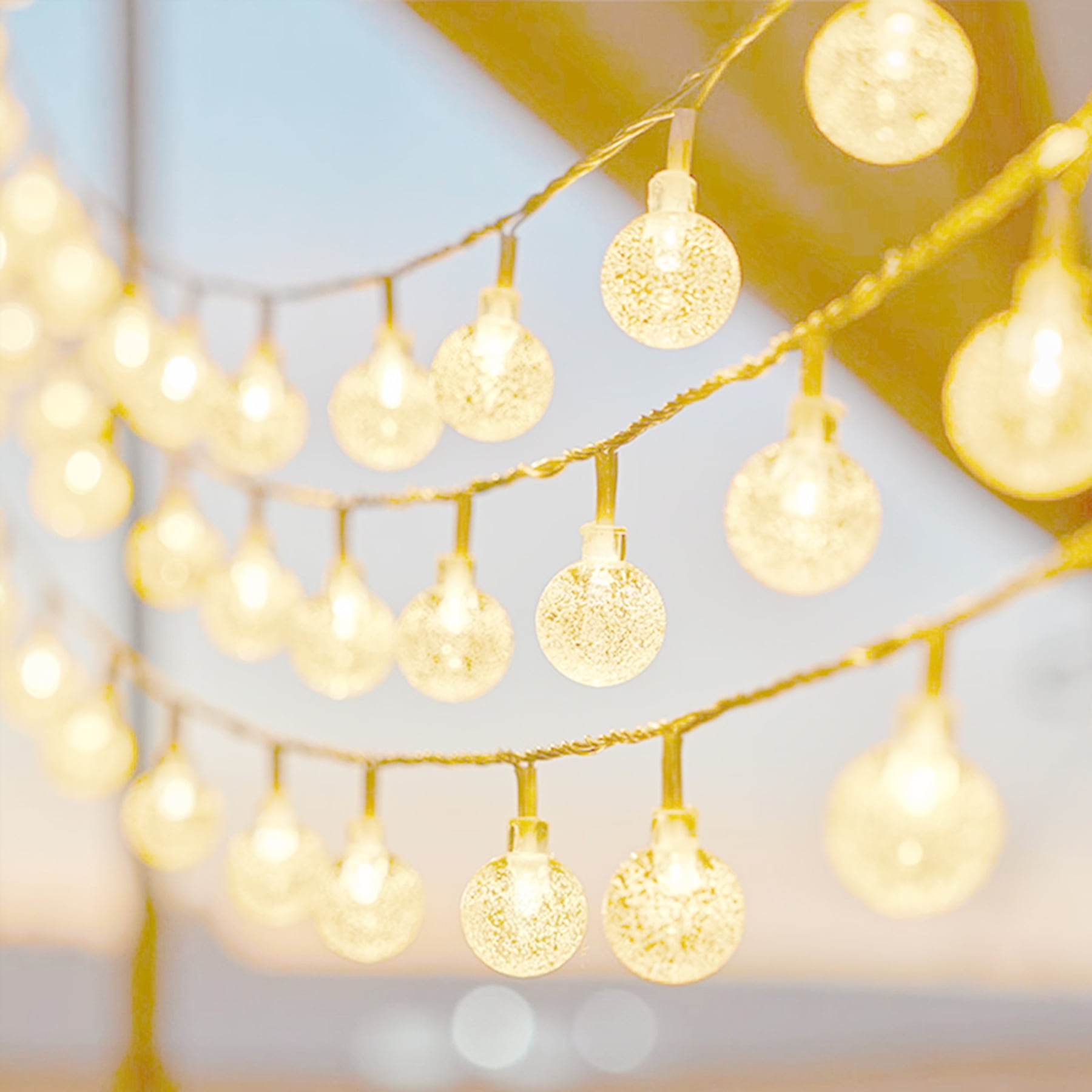 Beatineon Globe Ball String Lights 50 LED Battery Powered 16.5 FT for ...