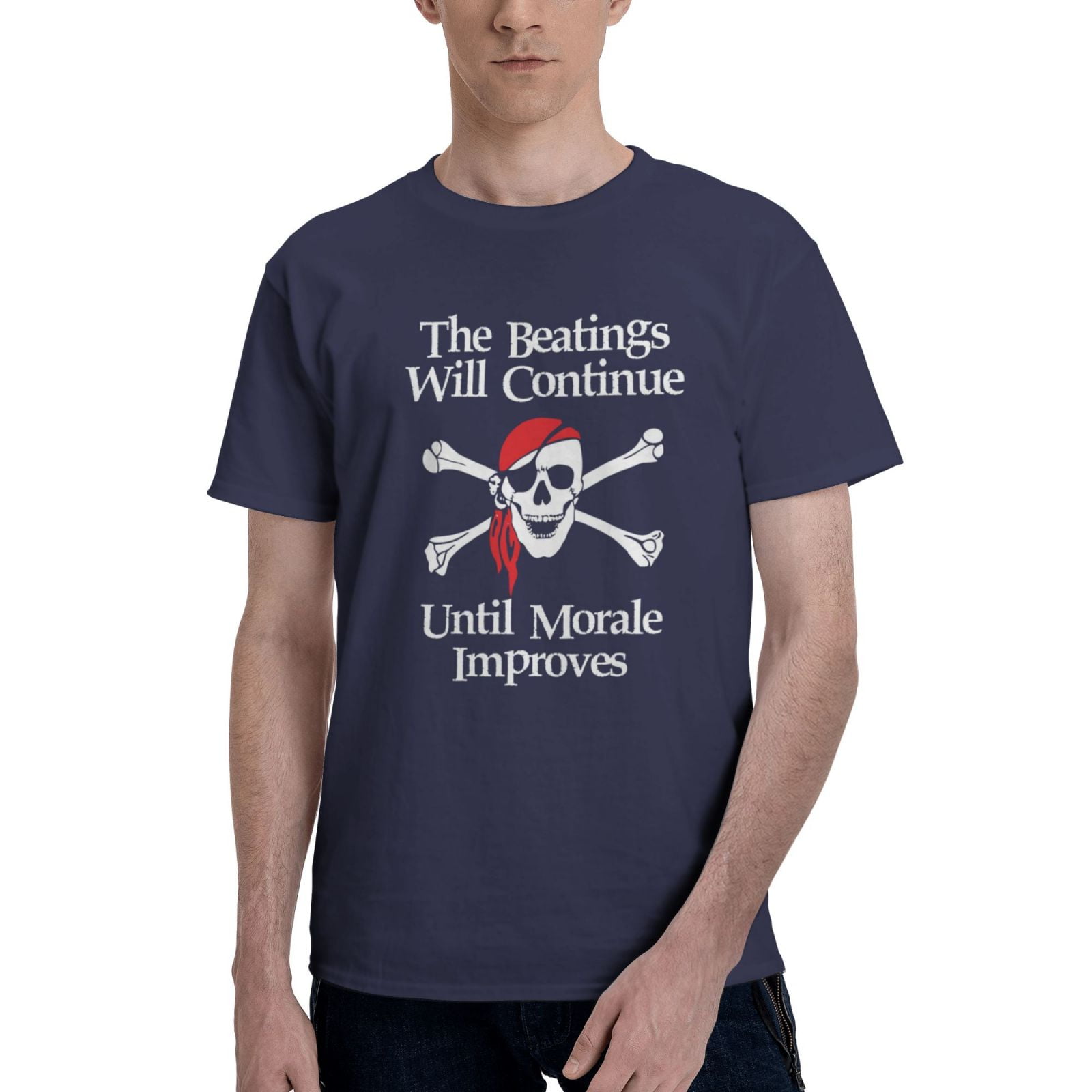 Beatings Will Continue Until Morale Improves Pirate Men's Short Sleeve ...