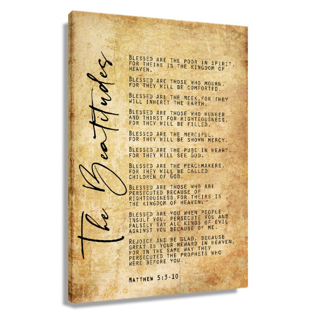 Beatitudes Matthew 5 3-10 Bible Quote Wall Art Scripture Posters Poster ...