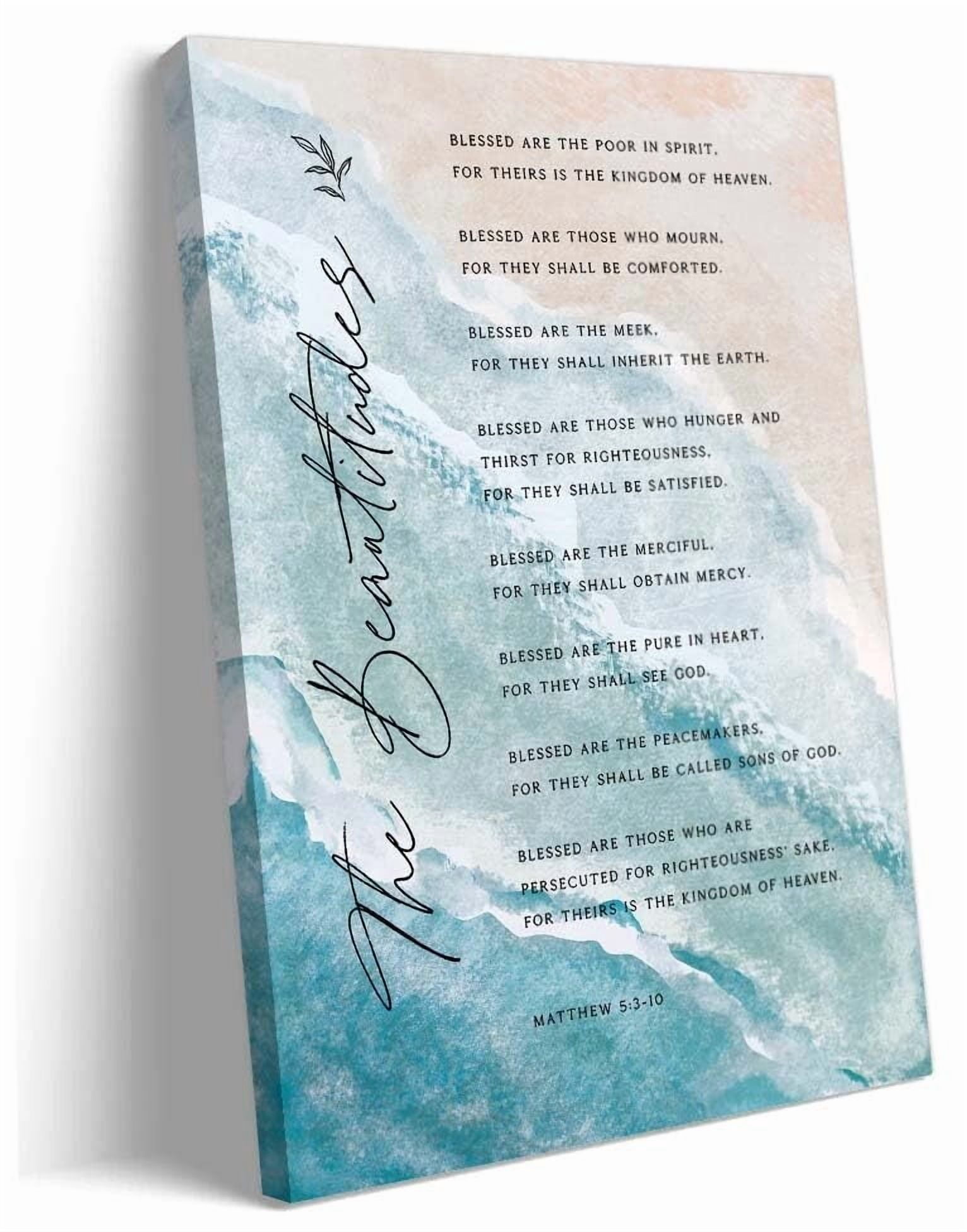 Beatitudes Matthew 5 3-10 Bible Verse Wall Art Prayer Posters Artwork ...
