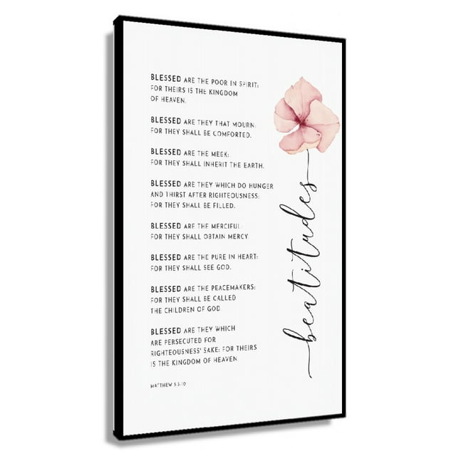 Beatitudes Matthew 5 3-10 Floral Bible Verse Wall Art, Printable Wall ...