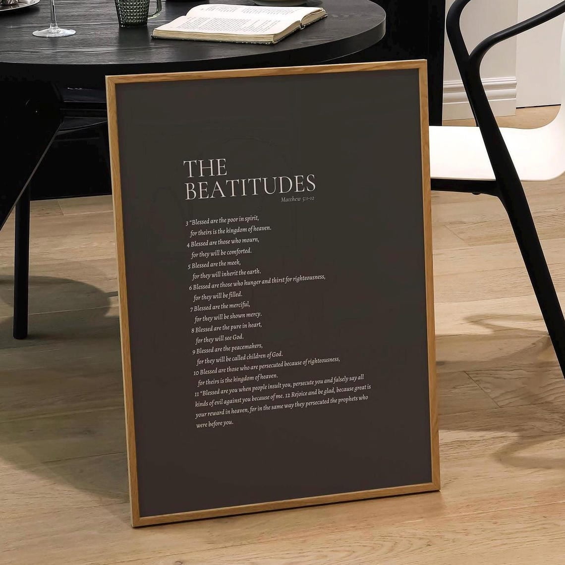 The Beatitudes Sermon On The Mount, Modern Christian Minimalist Wall ...