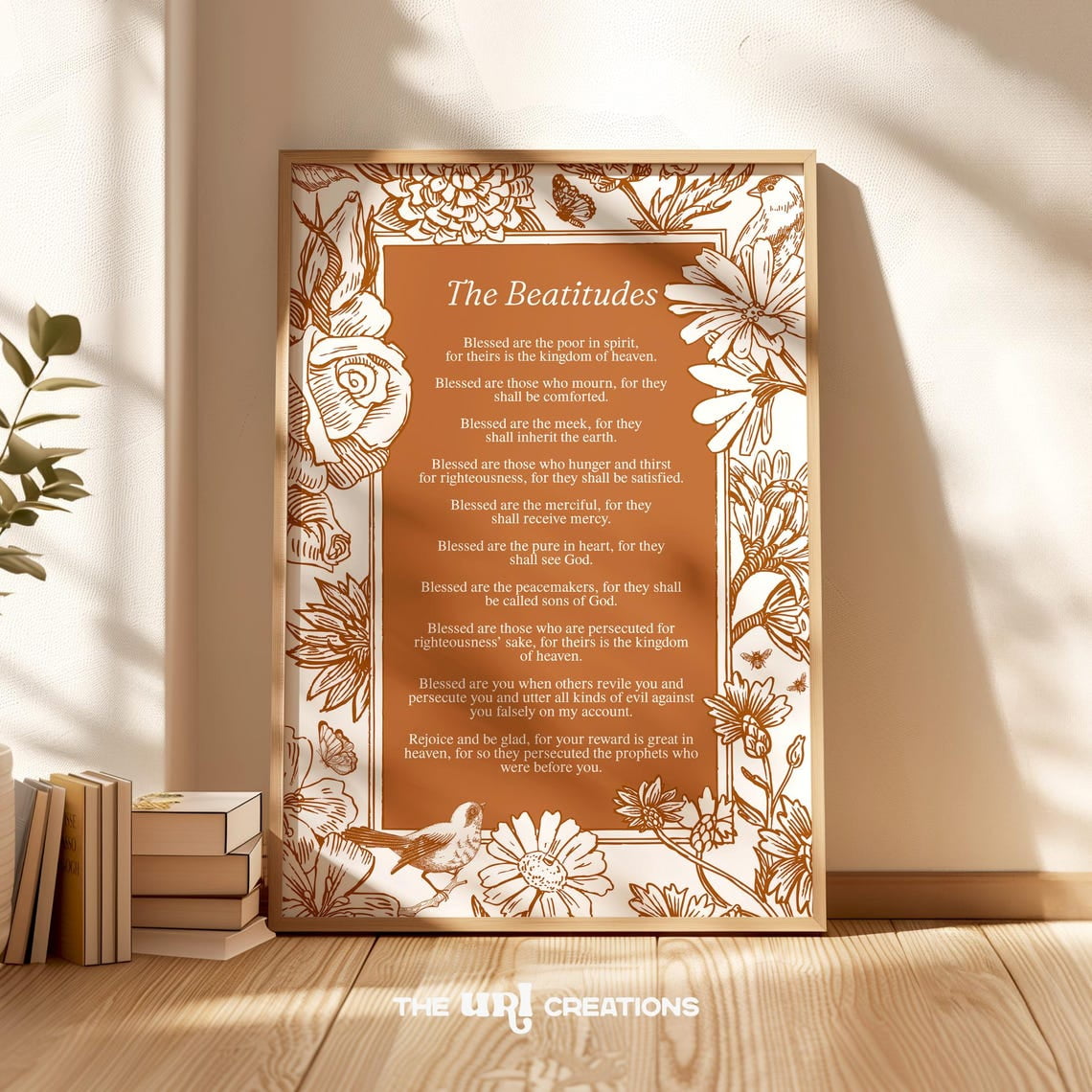 Beatitudes Wall Art, Bible Verse Poster, Fall Christian Wall Art ...