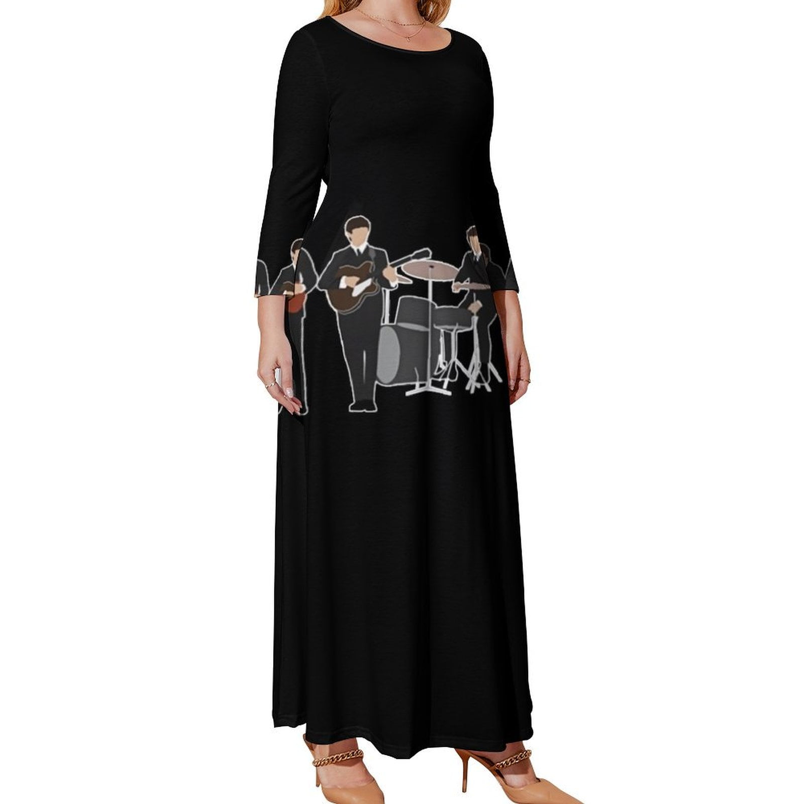 Beatle Vintage Retro Line Up Long Sleeved Dress summer dresses for ...