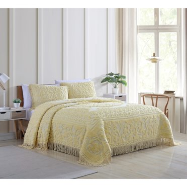 Medallion Chenille Bedspread. Blush - Full - Walmart.com