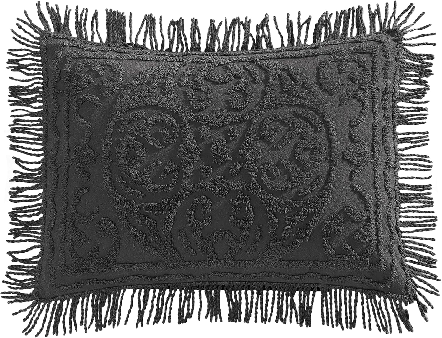 Beatrice Home Fashions Medallion Chenille Bedspread, King Sham, Charcoal - Walmart.com