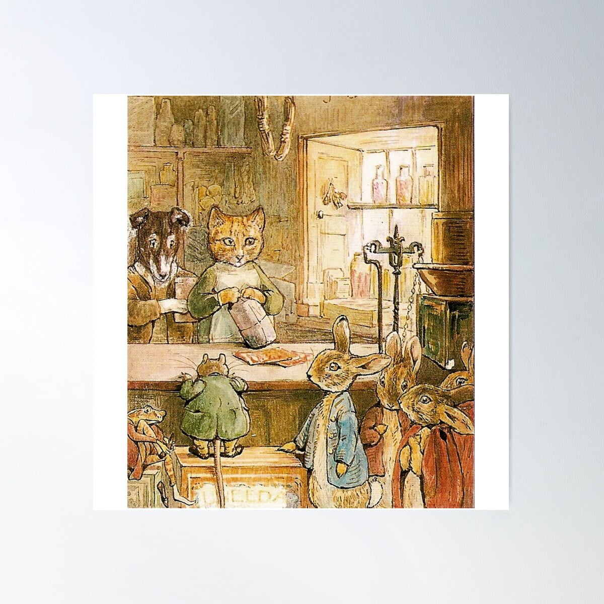 Beatrix Potter Peter Rabbit Illustration Poster Wall Art, Modern Wall ...