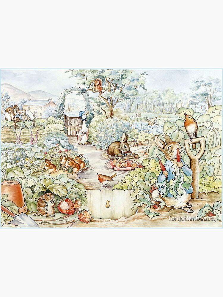 Beatrix Potter Storybook Characters in Garden Poster Framed-unframed ...