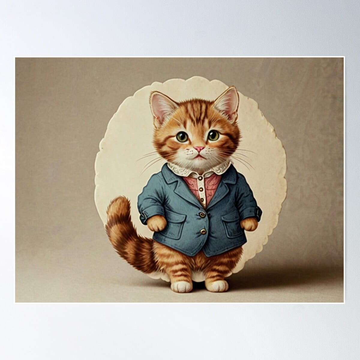 Beatrix Potter Style Cute Thomas Kitten Cat On The Farm Vintage ...