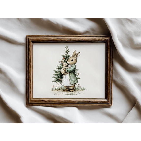 Beatrix Potter Style Rabbit Nursery Wall Art, Unframed Canvas Size ...