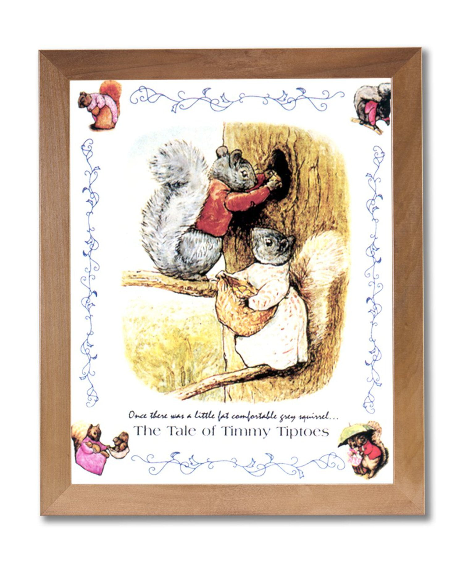 Beatrix PotterTale of Timmy Tiptoe Squirrel Kids Room Wall Picture ...