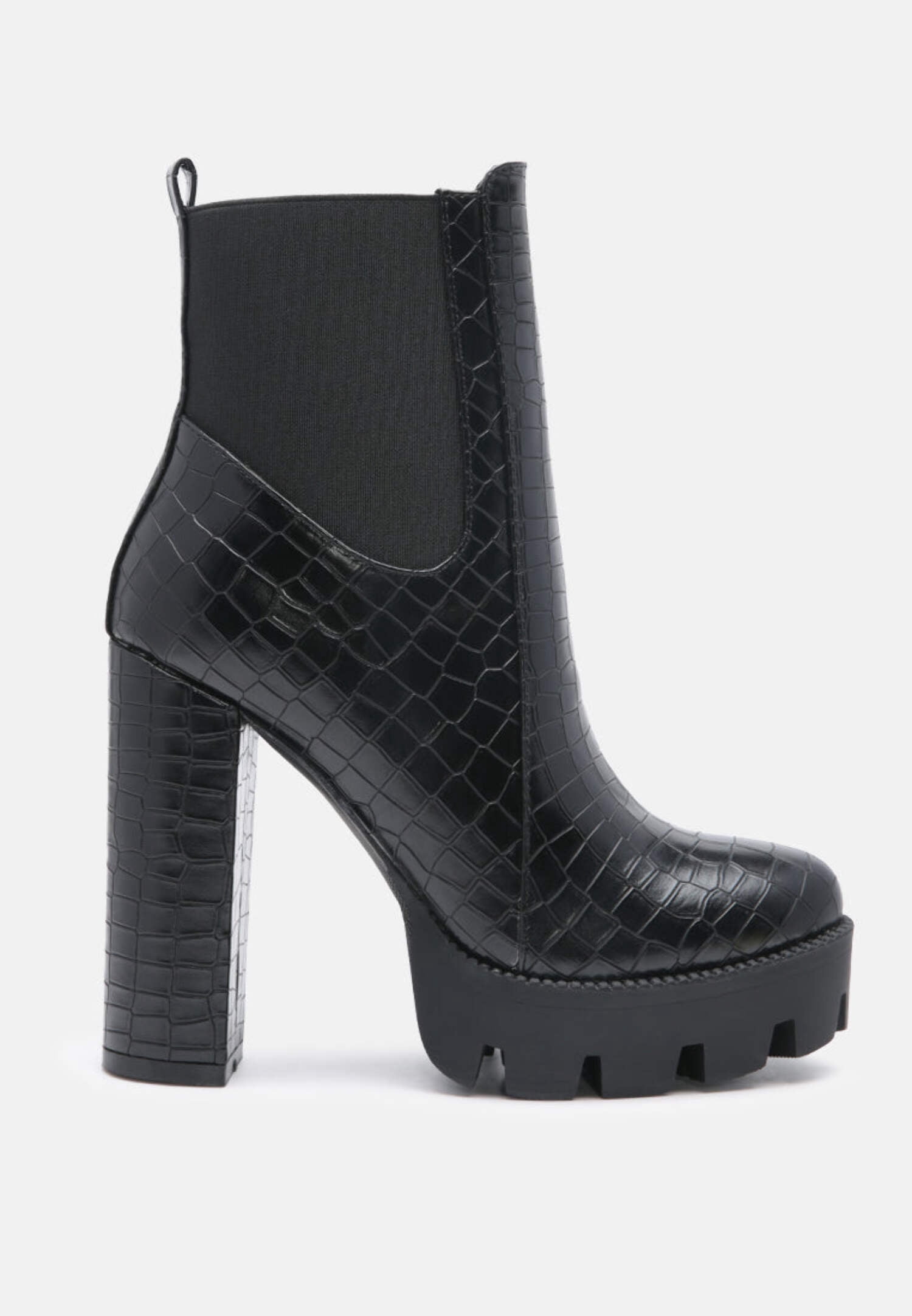 Beatriz Croc Print Block Heel Ankle Boots - Walmart.com