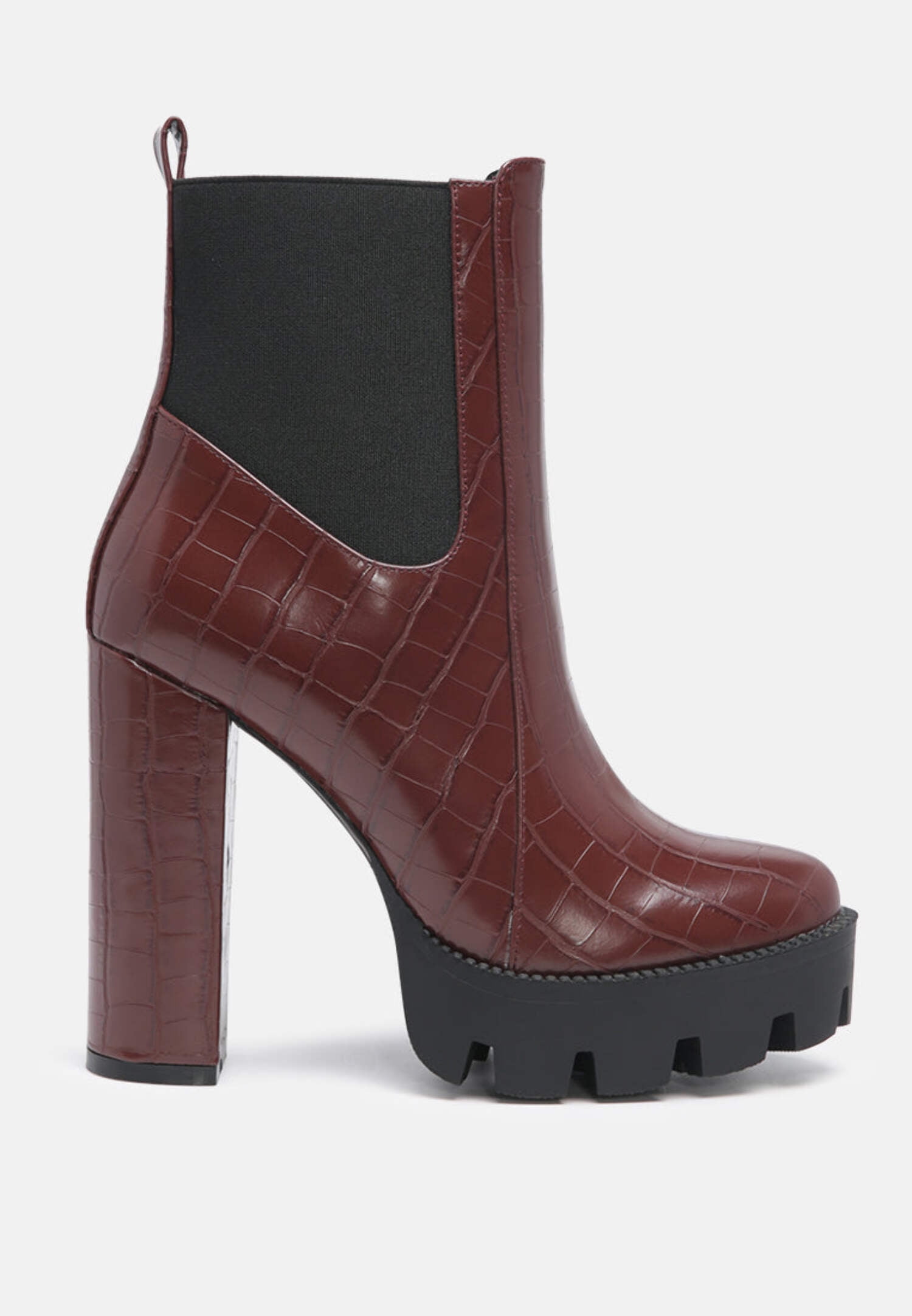 Beatriz Croc Print Block Heel Ankle Boots - Walmart.com