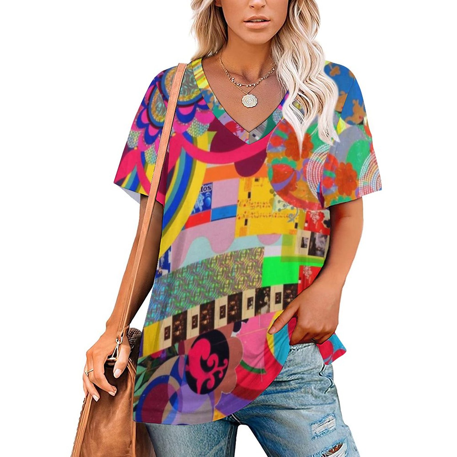 Beatriz Milhazes Women Zipper Sexy Printed Vintage T Shirts Tops Full ...