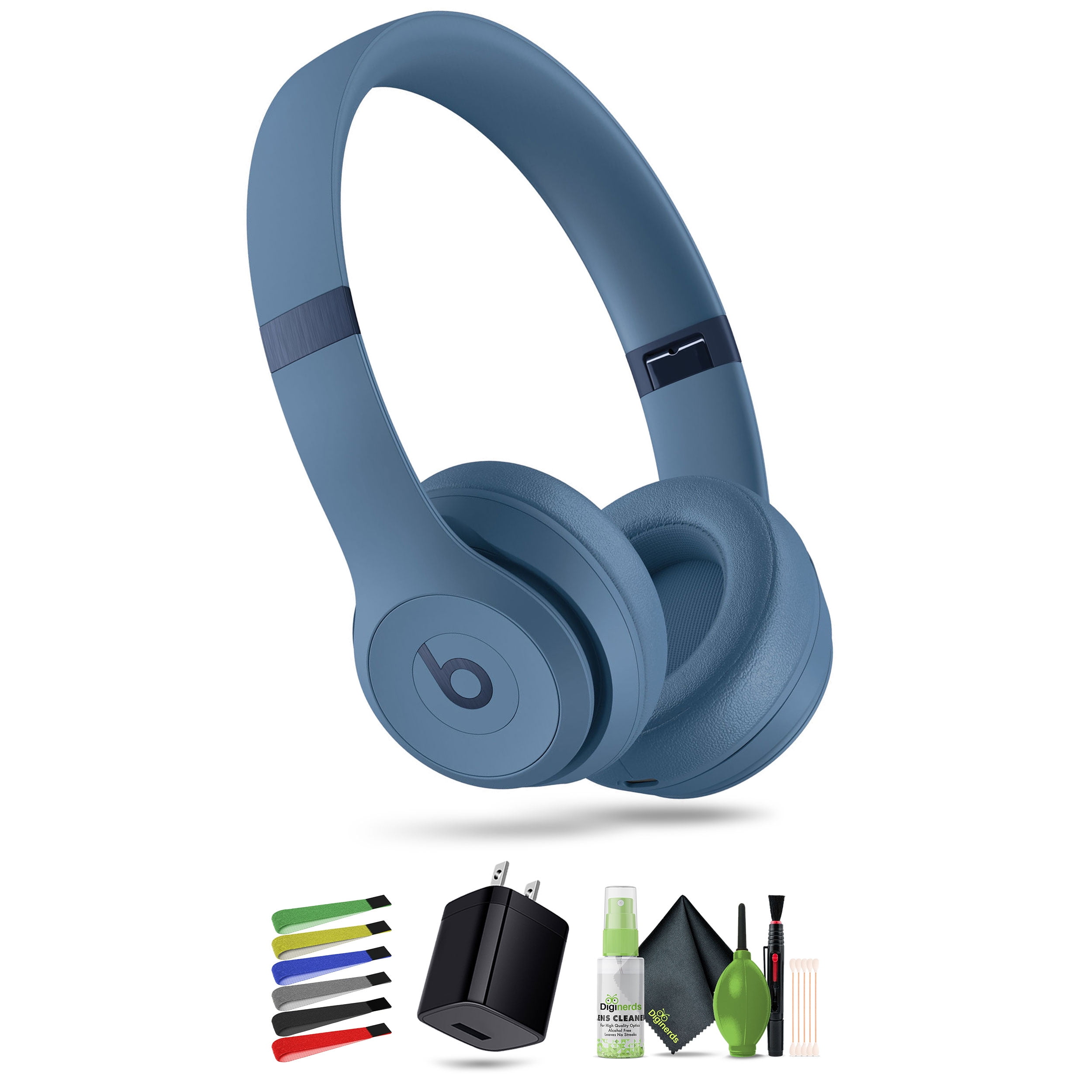 Beats Solo 4 Wireless On-Ear Headphones (Slate Blue) Bundle with ...