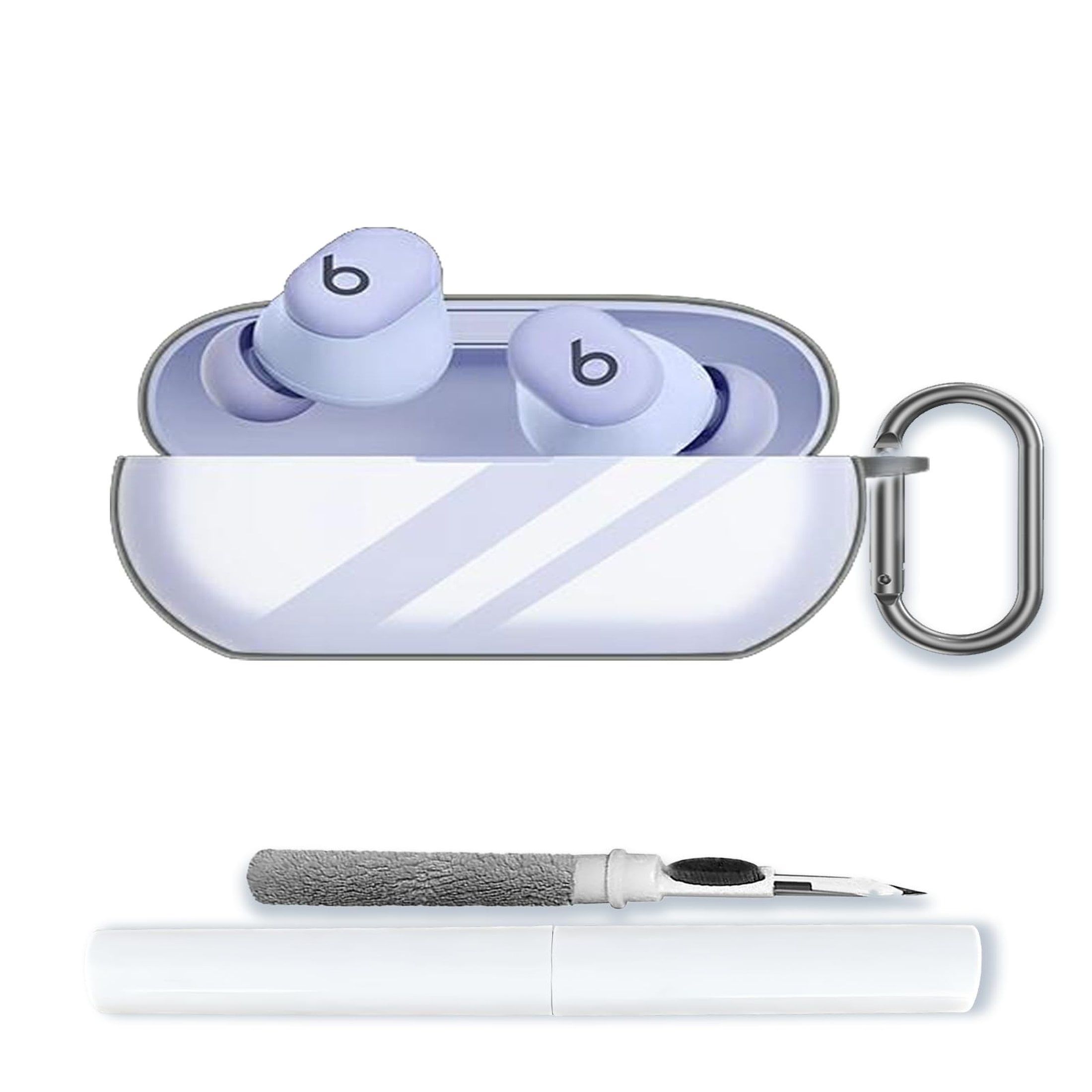 Beats Solo Buds 2024 Clear Soft TPU Case with Keychain and Cleaner Kit ...