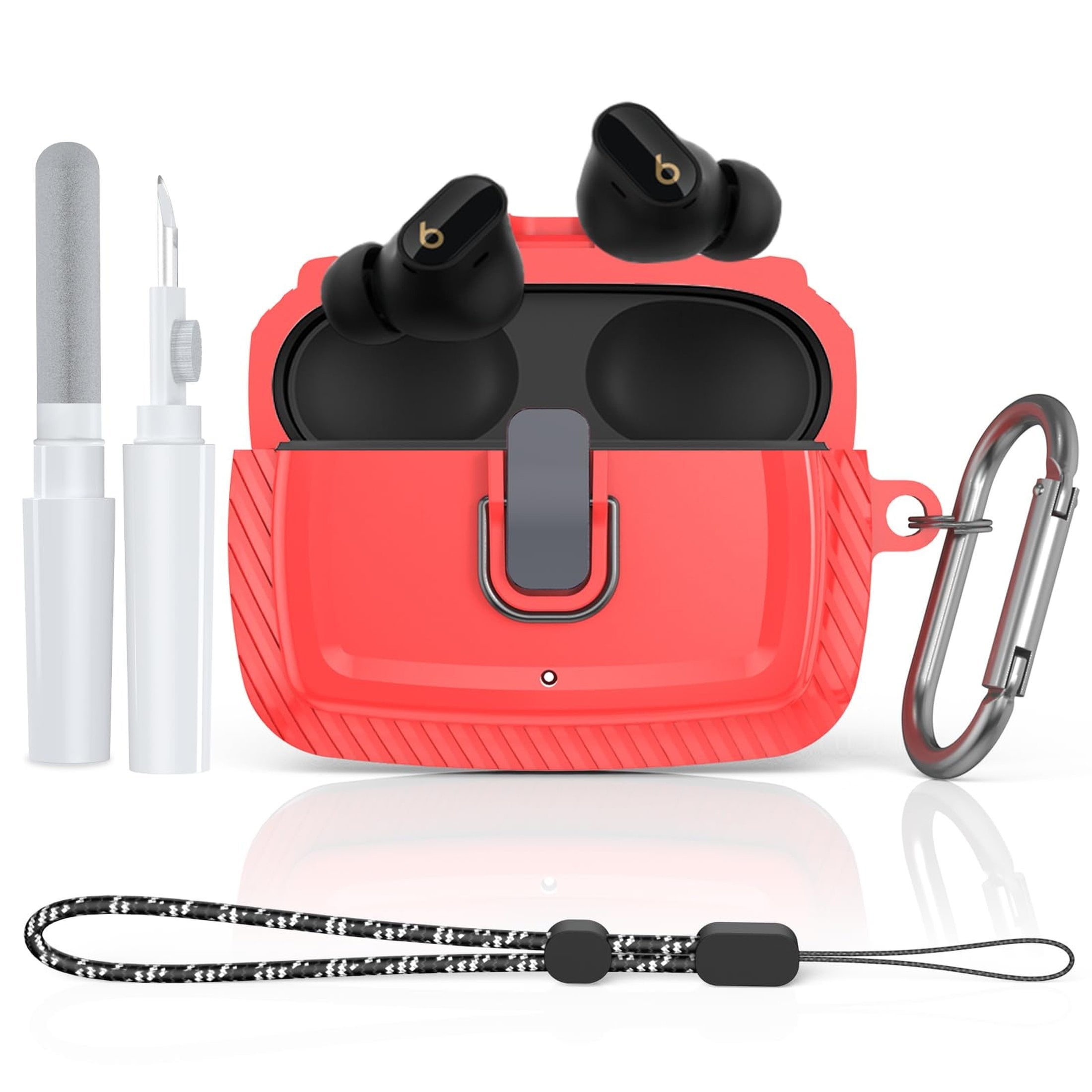 Beats Studio Buds Shockproof Lock Case with Cleaner Kit and Lanyard ...