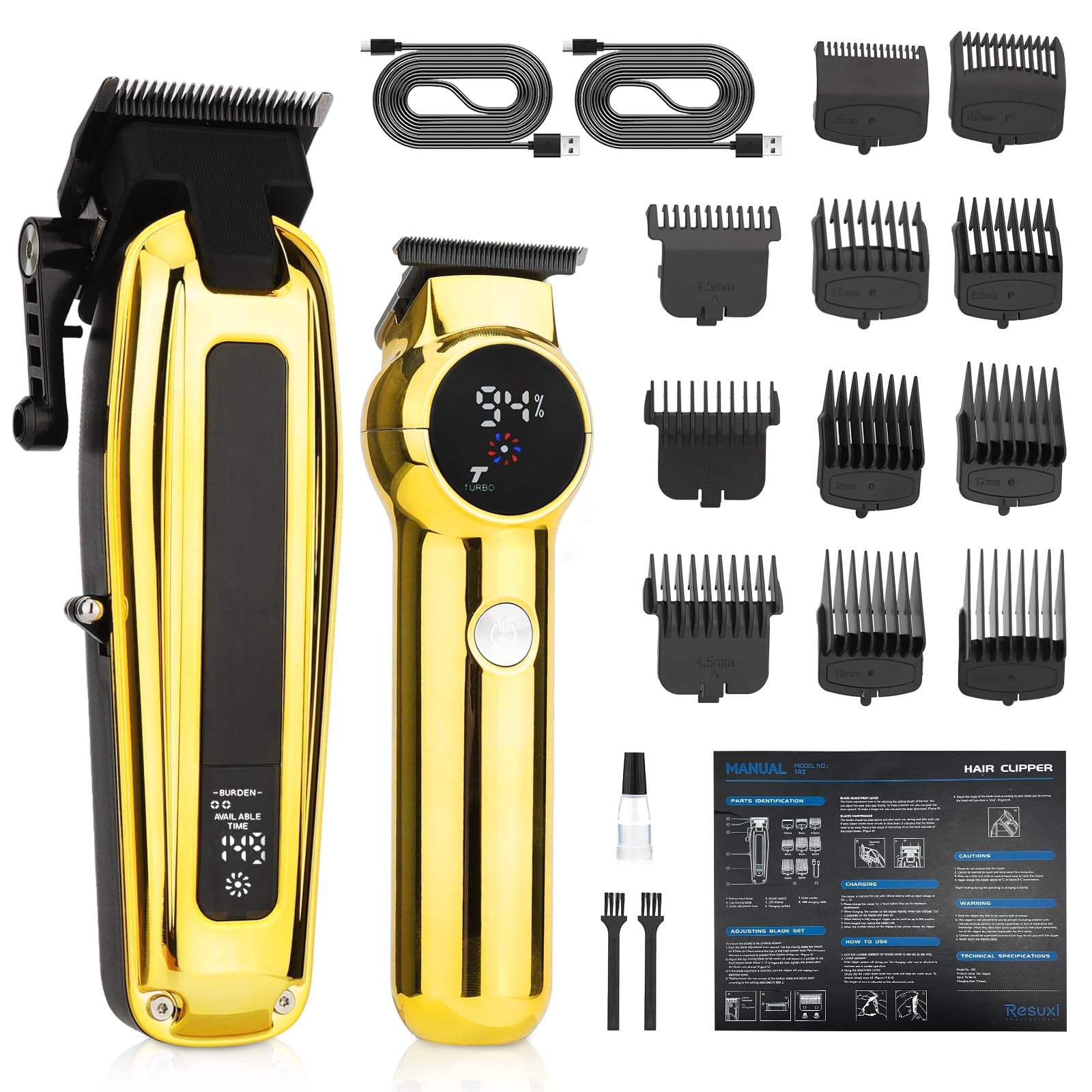 Beatslm Professional Men's Clippers and Trimmer Set, Barber Clippers ...