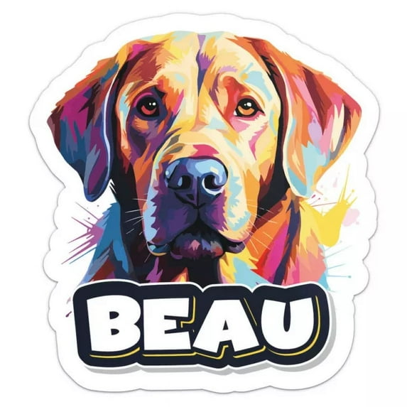 Beau Labrador Dog Sticker Phone Decal Water Bottle Stickers Car Decals ...
