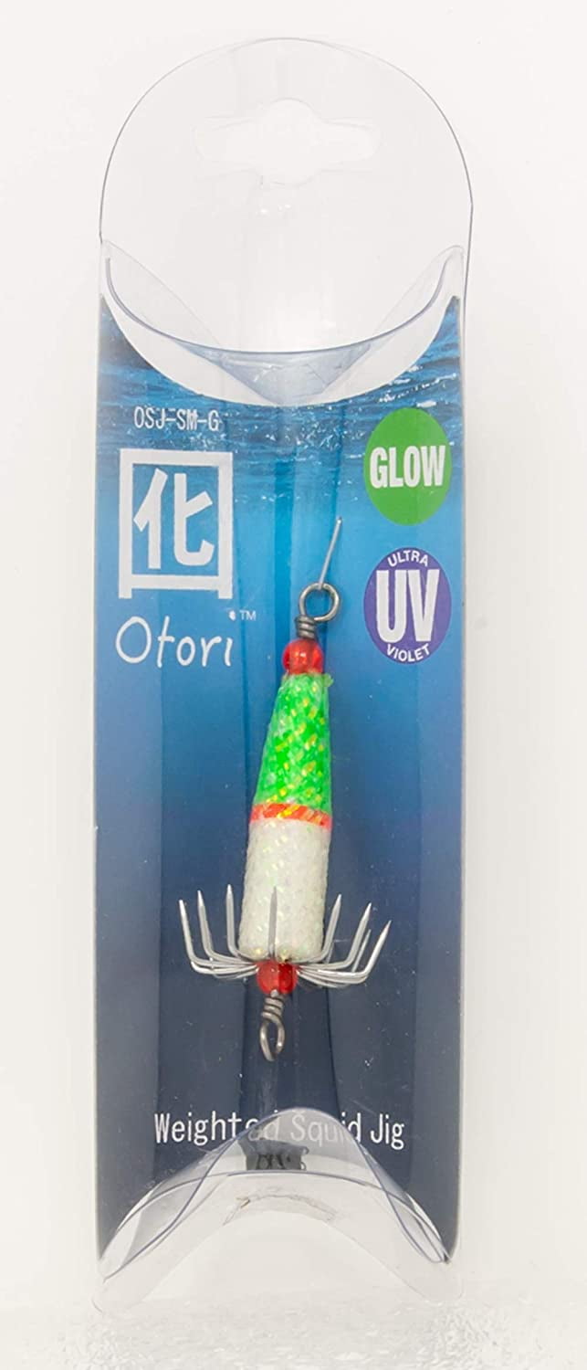Beau-Mac Otori Squid Jig Skinny Medium Green/Glow 7/8" OSJ-SM-G ...